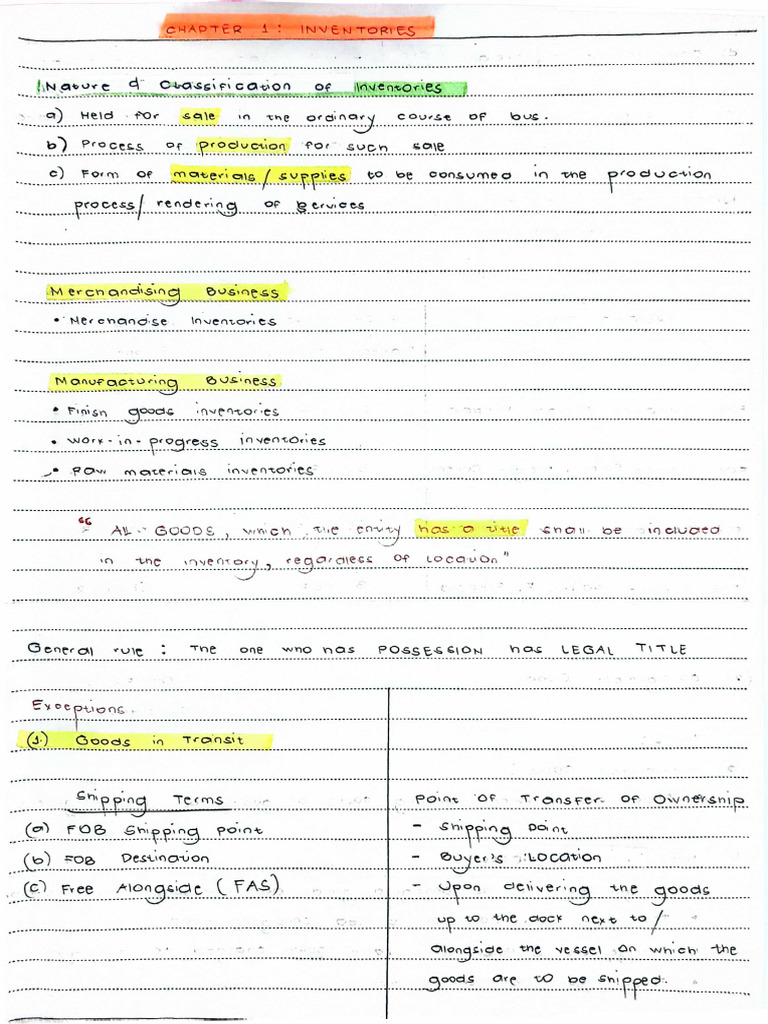 Ramos - Inventory Notes Part 1 | PDF
