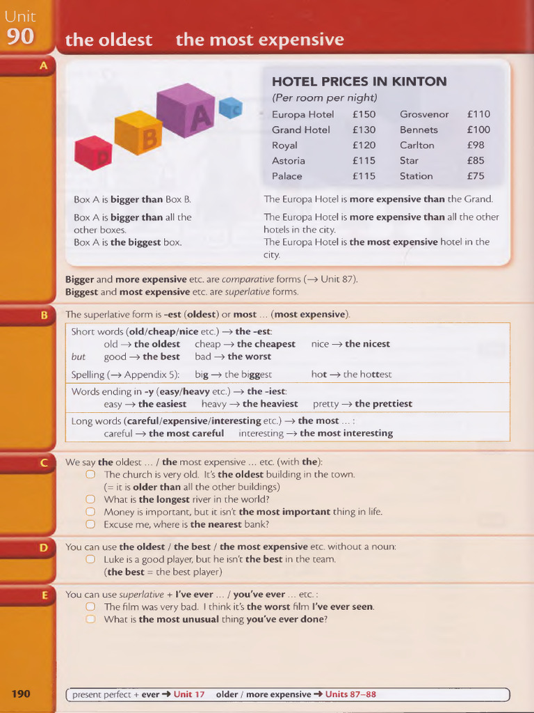 Extra Worksheet - Superlative | PDF