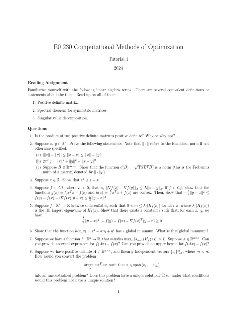 CMO Tutorial 1 | PDF