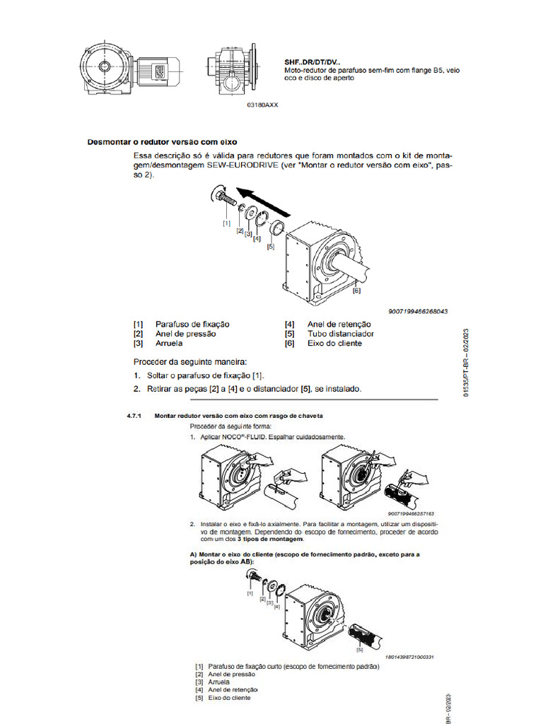 Passo A Passo Montagem e Desmontagem Redutor SEW | PDF