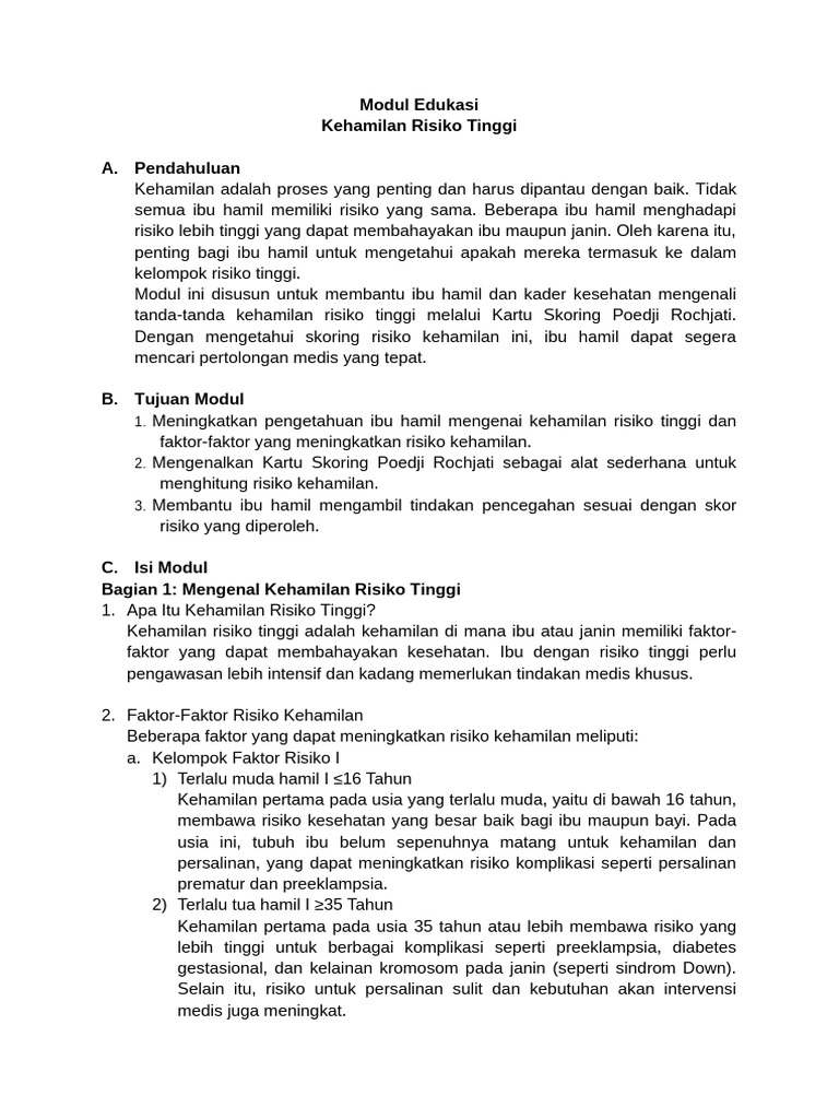 Draft Modul Edukasi | PDF