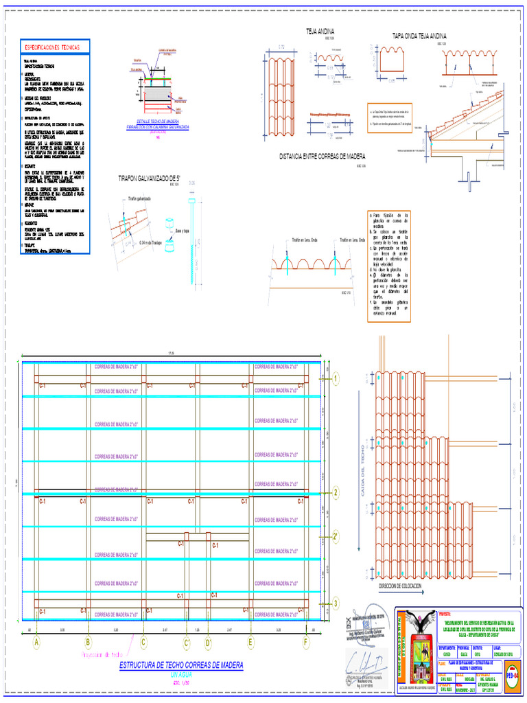 15.ped-04 - Plano Edificación - Estructura Metálicas Coberturas | PDF