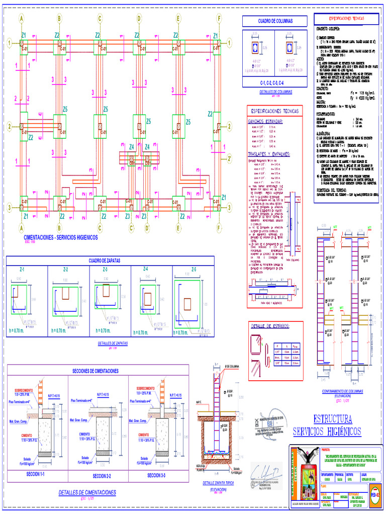 14.PED-02,03_PLANO EDIFICACIÓN_ESTRUCTURA | PDF