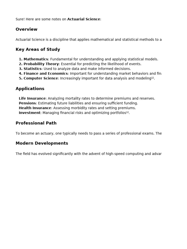 Intro To Acturial Science | PDF