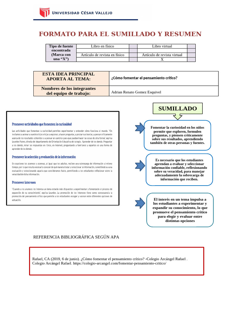 S03 Formato para Sumillado y Resumen | PDF