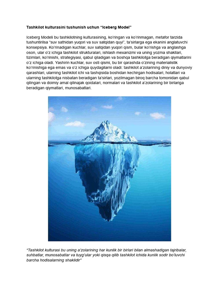 Iceberg Model | PDF