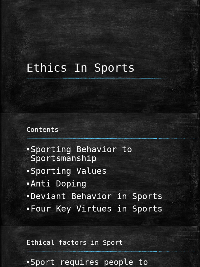 Ethics in Sports | PDF