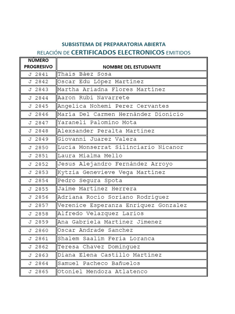Certificados Electronicos Prepa Abierta Parte 16 2023 2024 | PDF