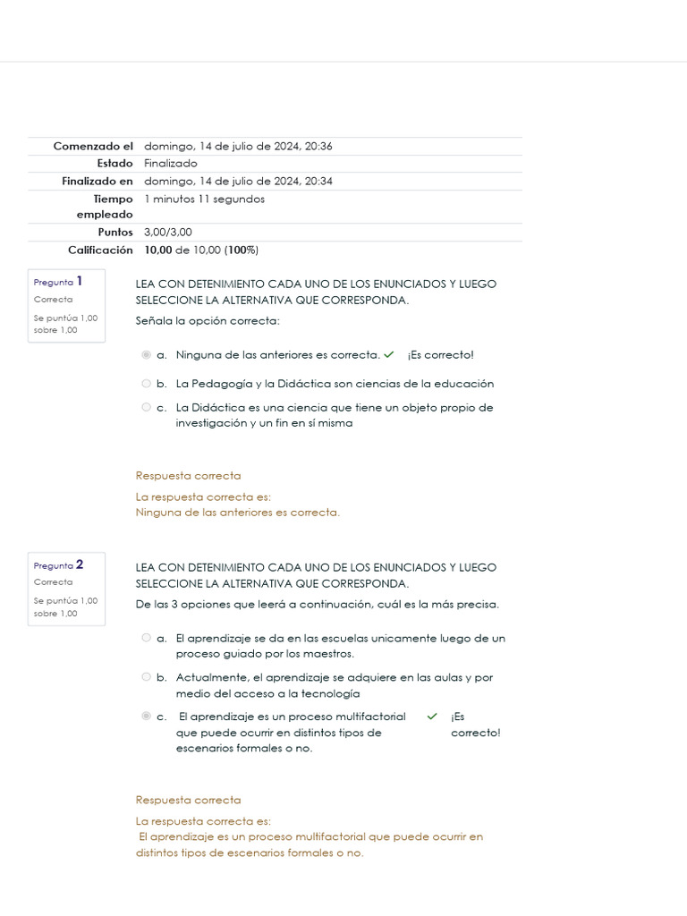 Evaluación de Introducción y Desarrollo Del Módulo 1, Unidad 1 Del ...
