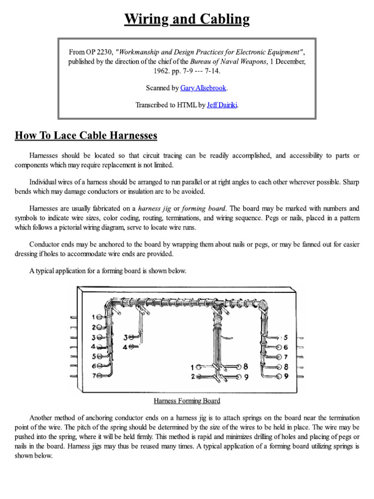 Wiring and Cabling - How To Lace Cable Harnesses | PDF