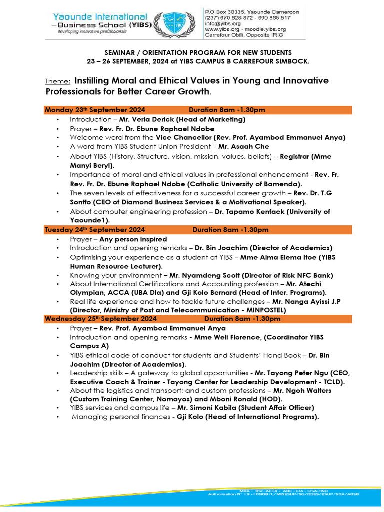 Orientation Program - New Students - 23 September 2024 - Final | PDF