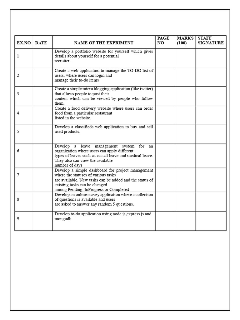 FSWD-IT Lab Manual | PDF