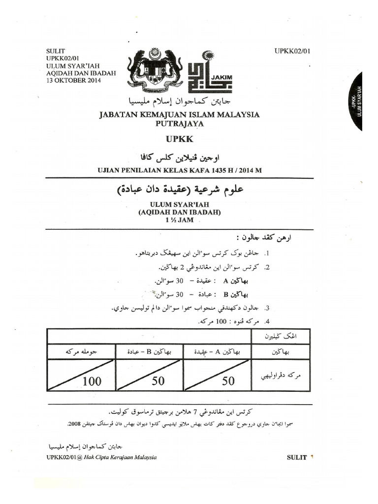 PDF Aqidah Ibadah Upkk 2014 | PDF
