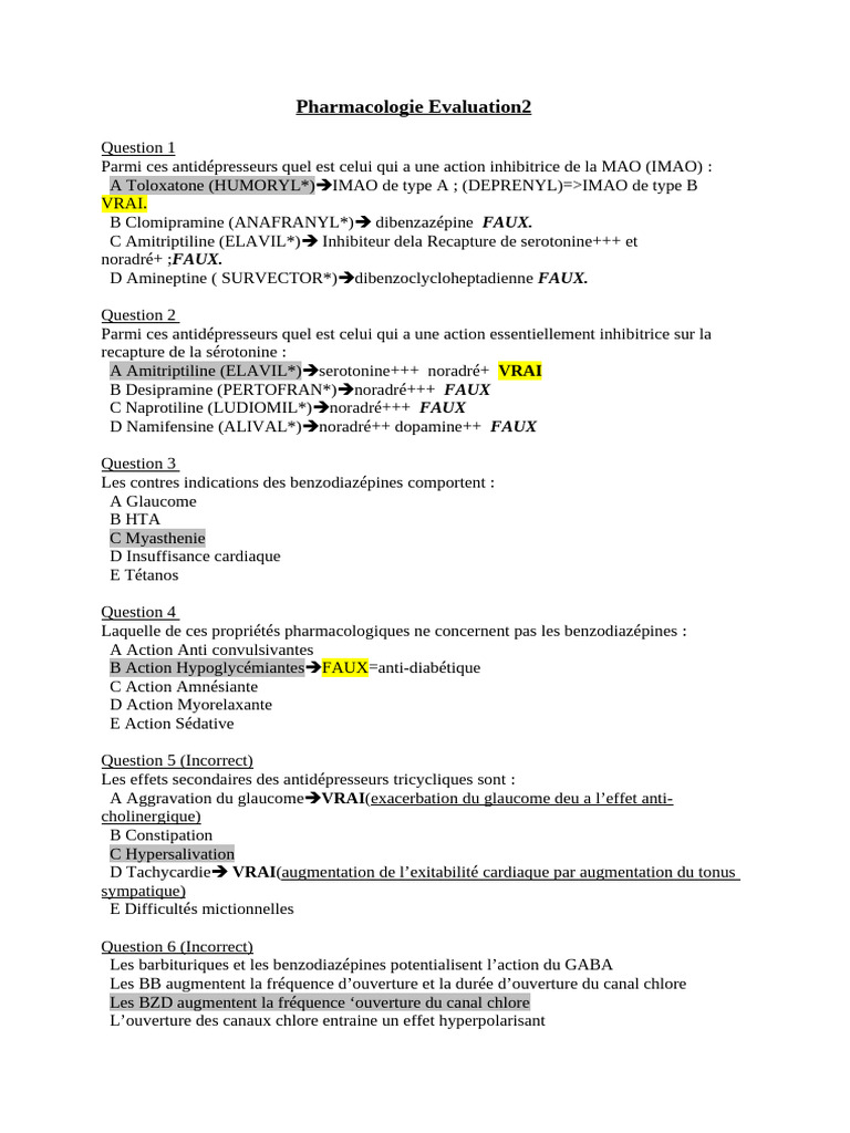 Devoir Pharmaco 2 | PDF