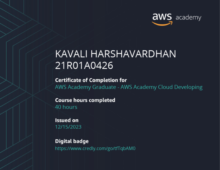 Aws Cloud Developing Certificate | PDF Aws Cloud Developing Certificate | PDF