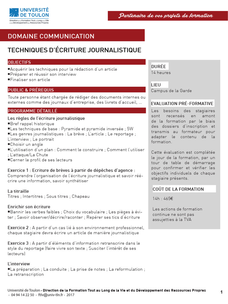 FTLV Ecriture Journalistique | PDF