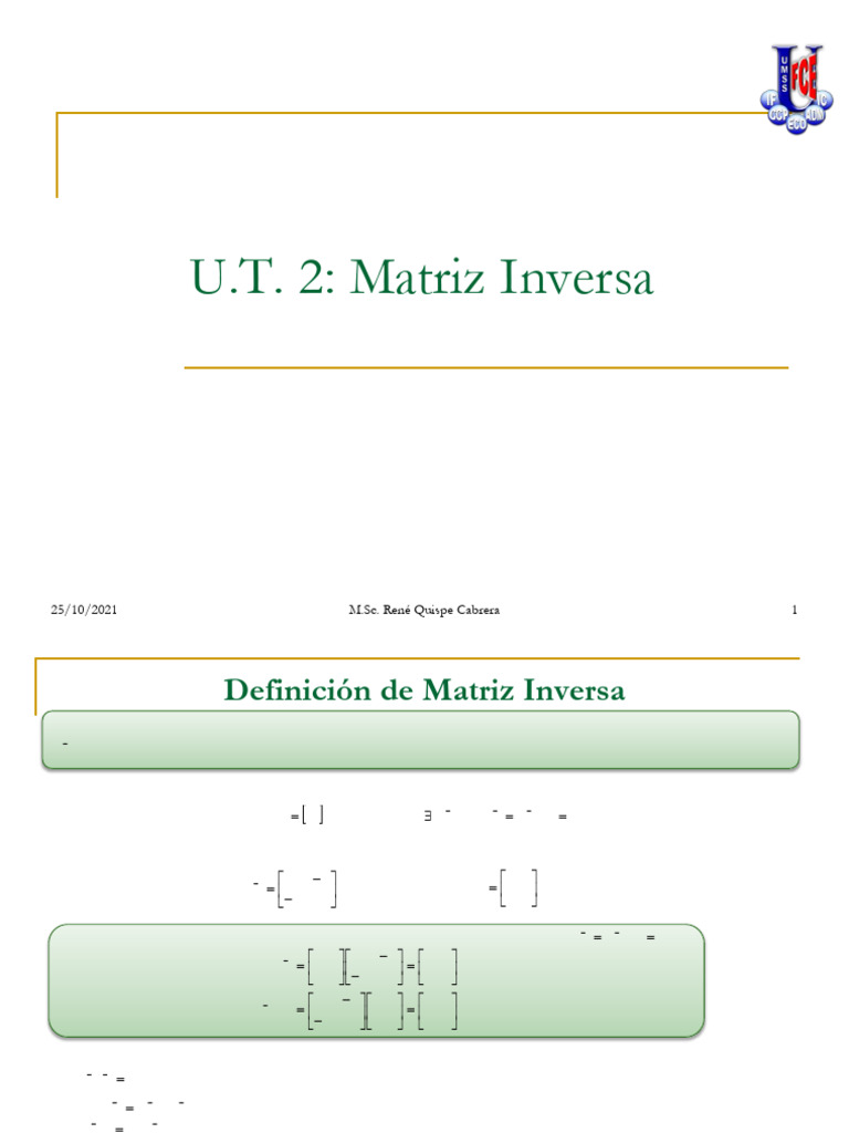 Unidad 2 Matriz Inversa | PDF