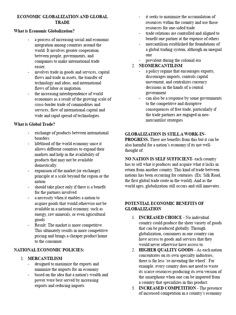 Globalization Reviewer | PDF