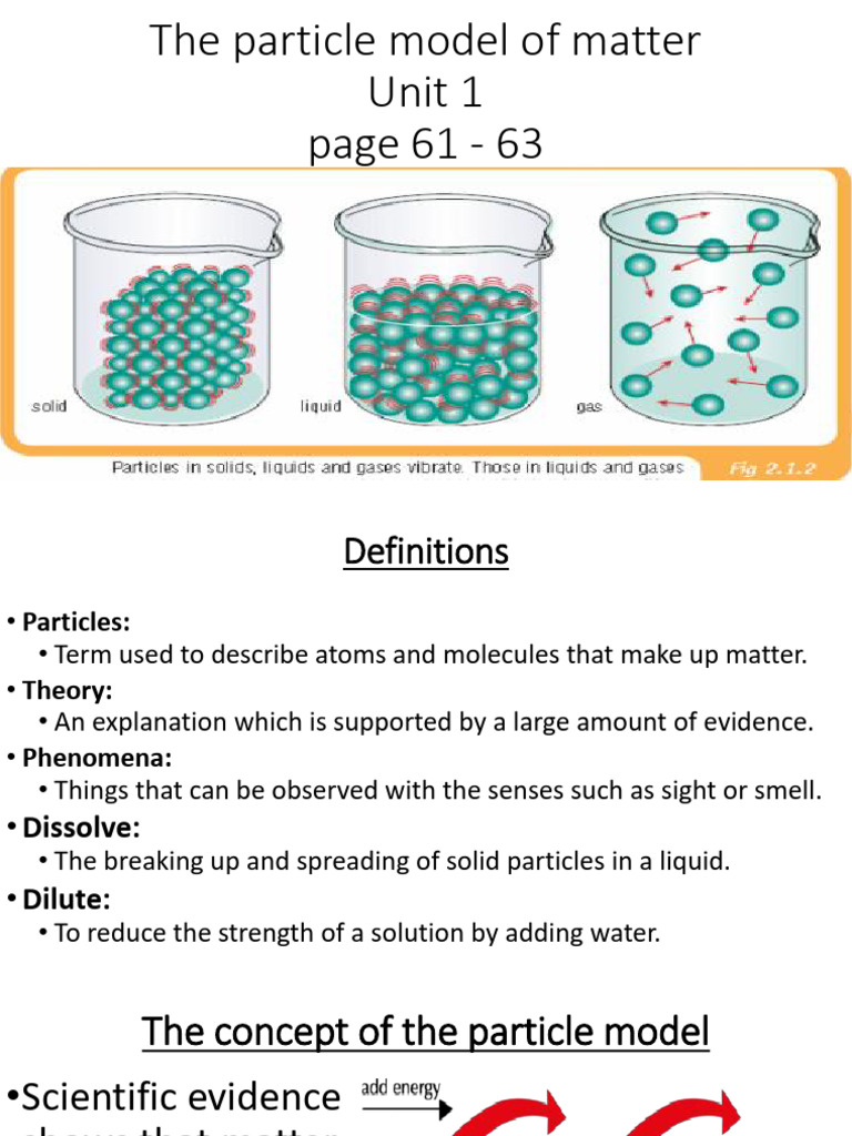 Unit 1 The Particle Model of Matter | PDF