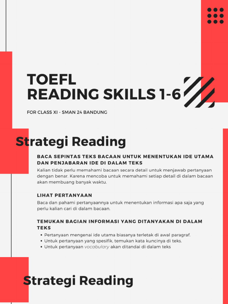 TOEFL Reading Skill 1-6 | PDF