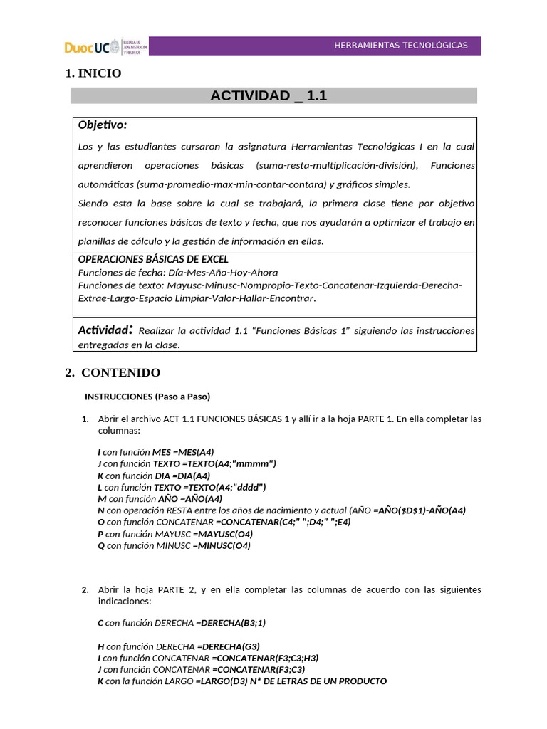 Actividad 1. 1 Conociendo Excel y Sus Herramientas | PDF