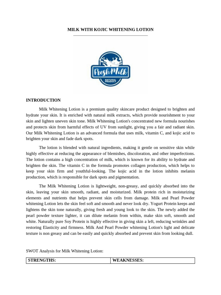 Milk Whitening Lotion | PDF