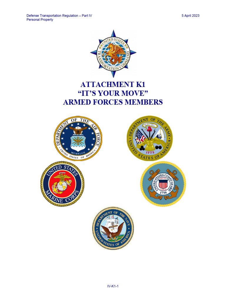 DTR PT IV - Attachment K1 - It's Your Move - Armed Forces Members | PDF