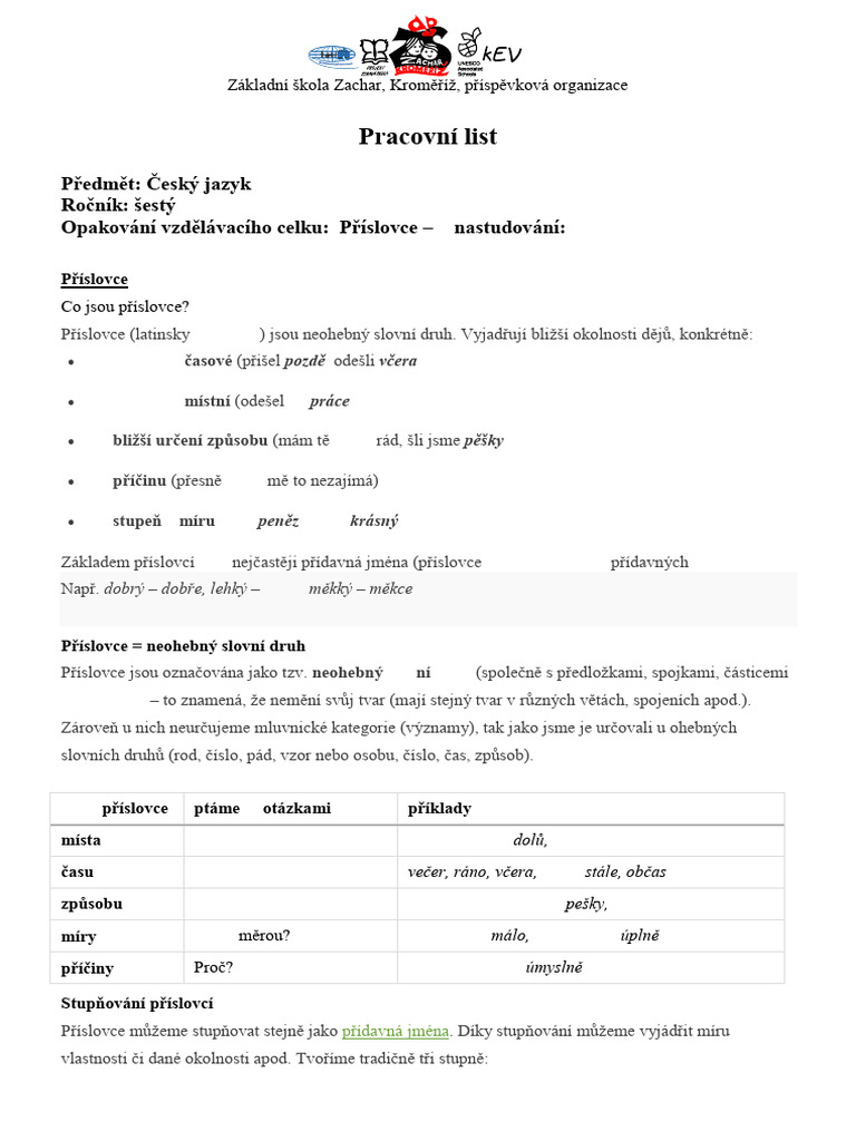 10 Tyden 6 B CJ NES 1 | PDF