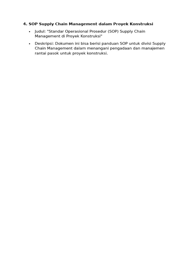 SOP Supply Chain Management Dalam Proyek Konstruksi | PDF