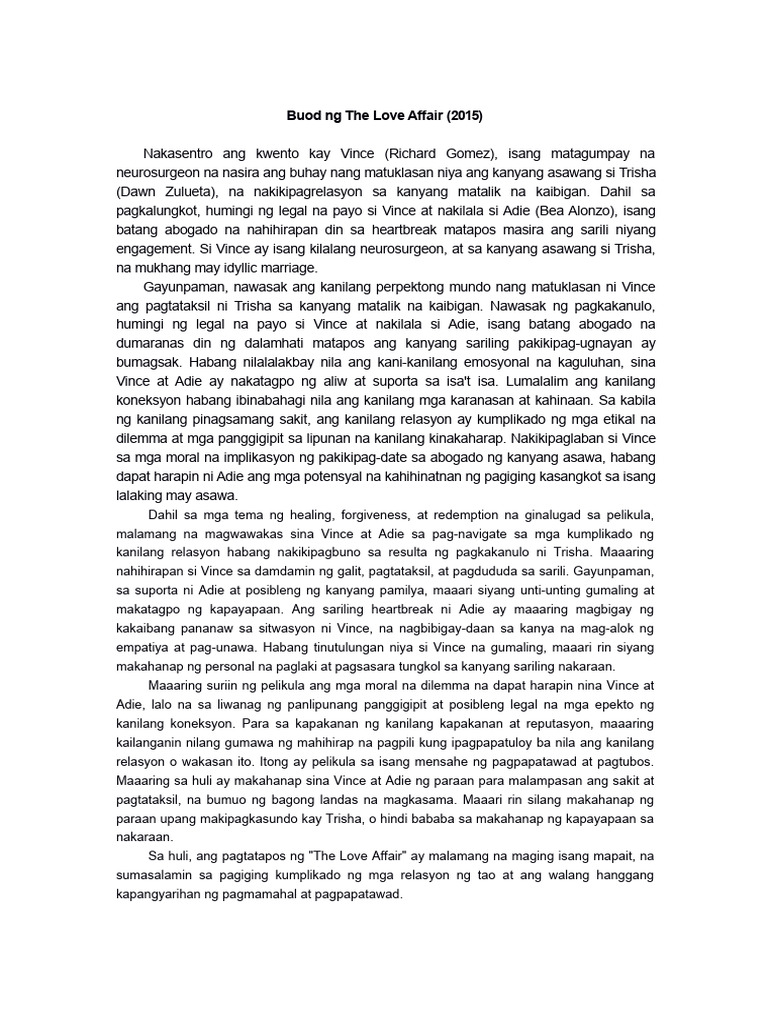 Buod NG The Lov 1 | PDF