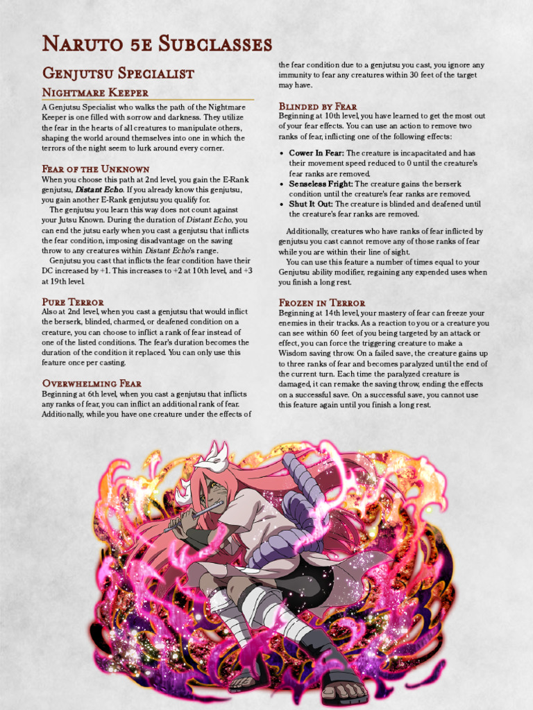 Naruto 5e Subclasses | PDF