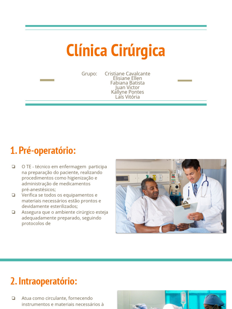 Clínica Cirurgica - Períodos Operatórios (Slide) | PDF