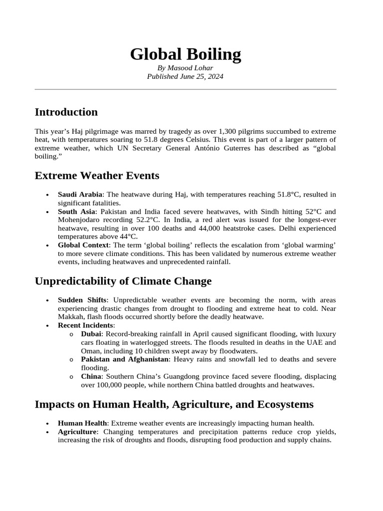 Climate Change-Global Boiling | PDF