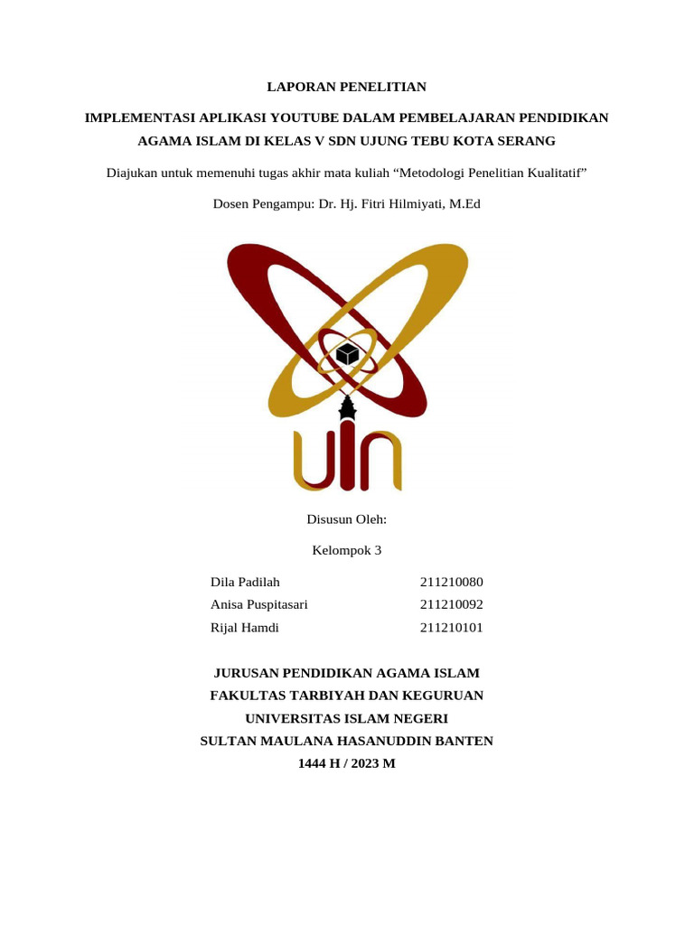 Laporan Penelitian Kel 03 | PDF