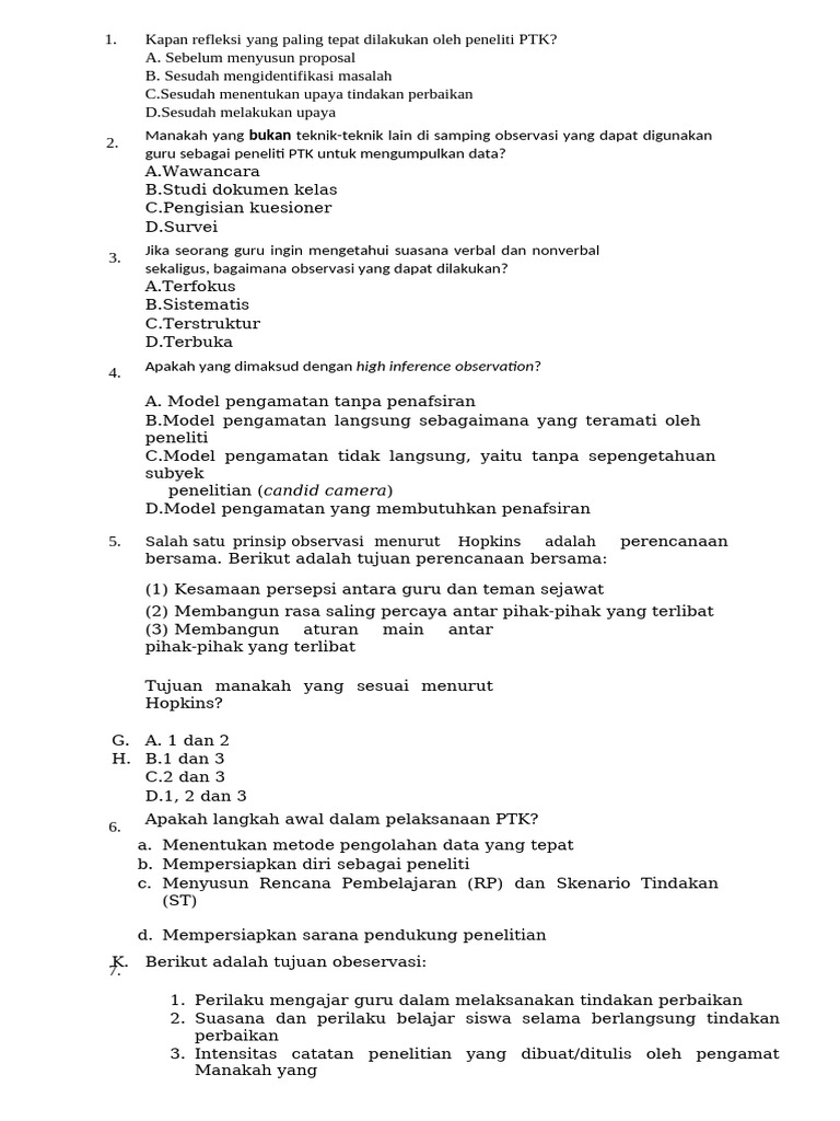 Soal PTK 2 | PDF