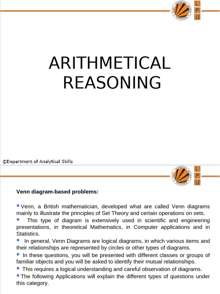 6 PEA 306 Arithmetical Reasoning and Number Ranking | PDF