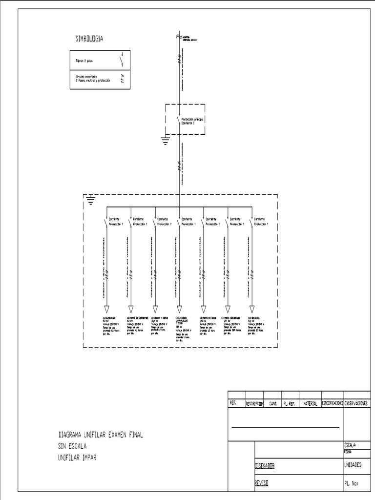 Esquema Unifilar Vivienda Modelpdf UNIFILAR IMPAR-fusionado | PDF