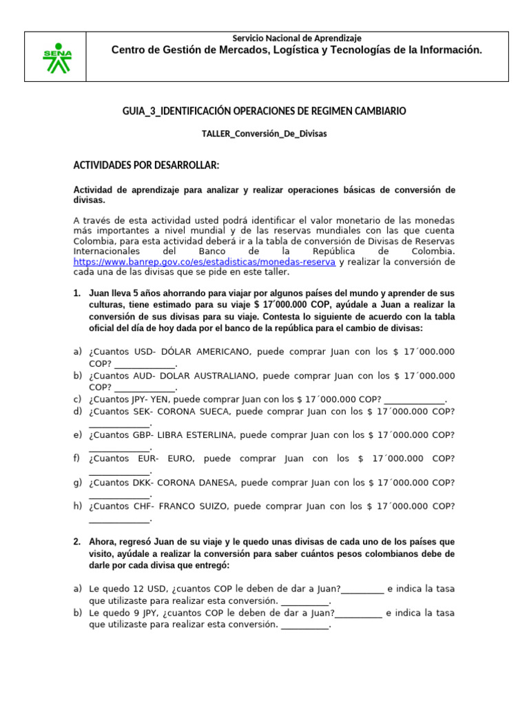 03 3 4 TALLER Conversion Divisas Solución | PDF