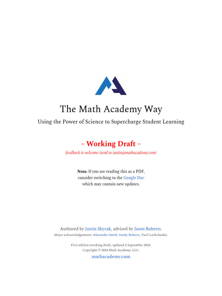 The Math Academy Way | PDF