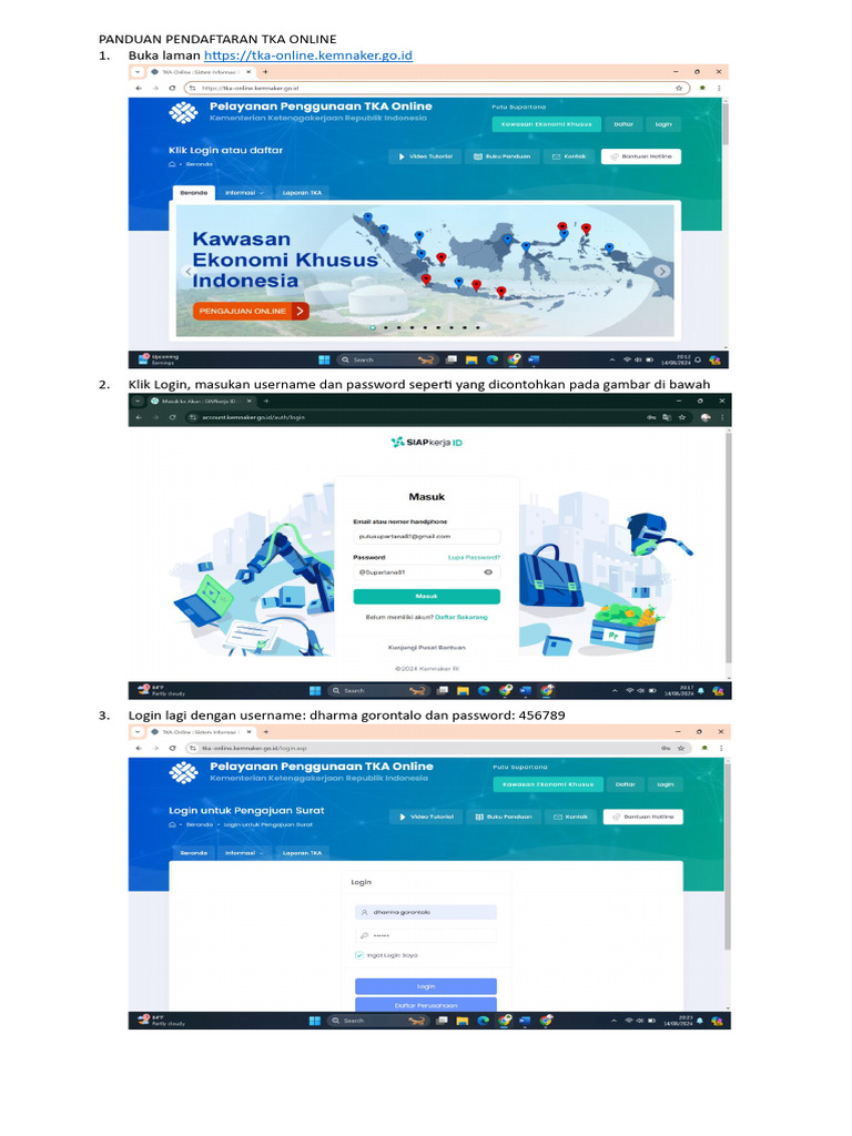 Panduan Pendaftaran Tka Online | PDF