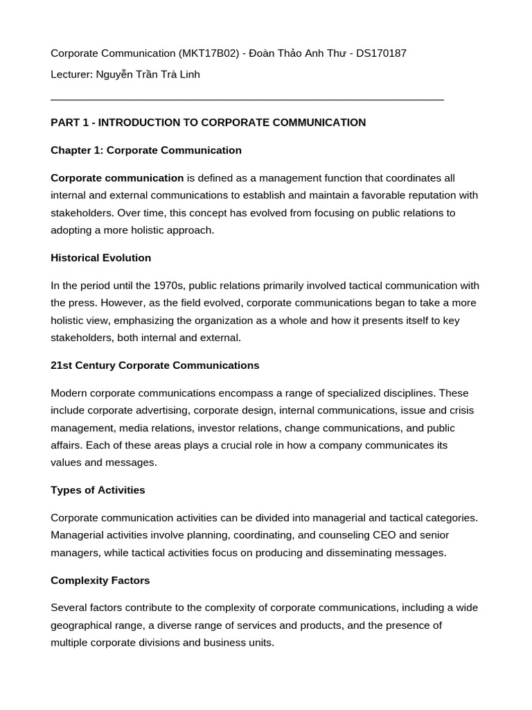 (Extra Bonus) Corporate Communication | PDF