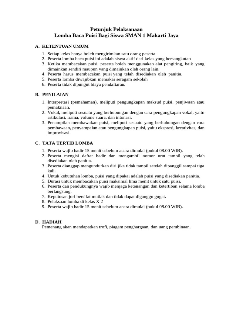 Peraturan Lomba Isra' Mijra' 2024 | PDF