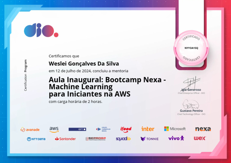 Aula Inaugural Bootcamp Nexa | PDF