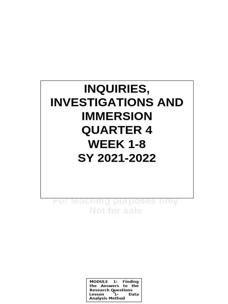 3is QUARTER 4 MODULE | PDF