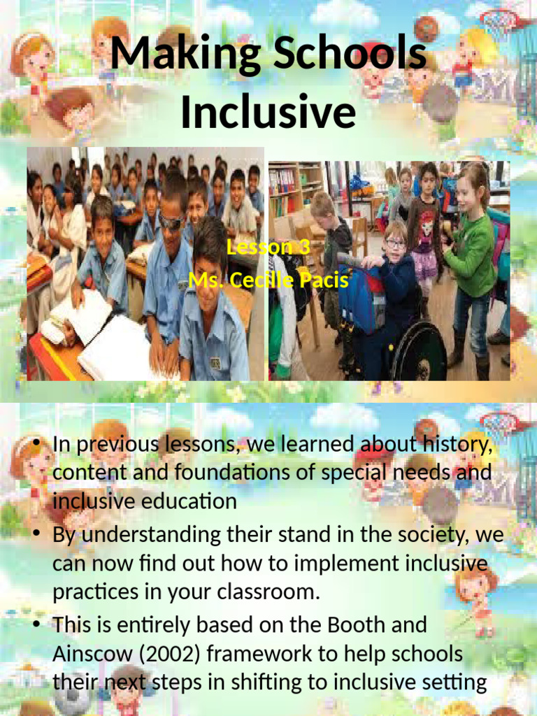 Lesson 3 Making Schools Inclusive | PDF