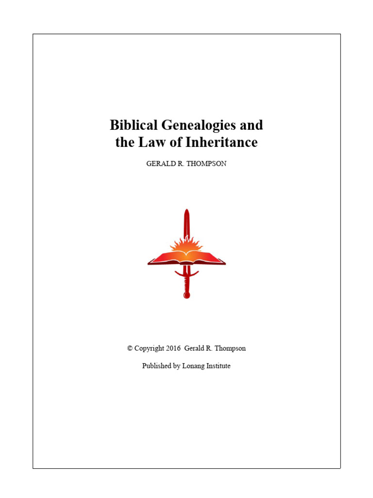 Biblical Genealogies Law Of Inheritance Pdf