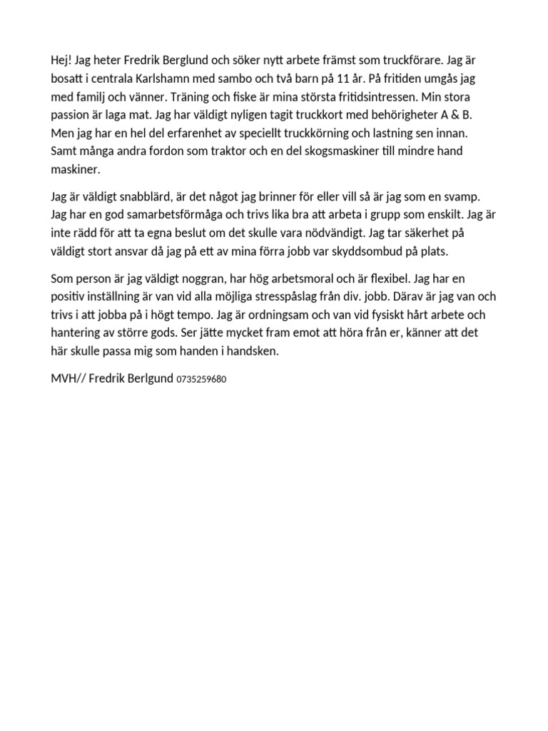 Nytt PB Fredrik Till Alla Truckförarjobb Opendoc | PDF