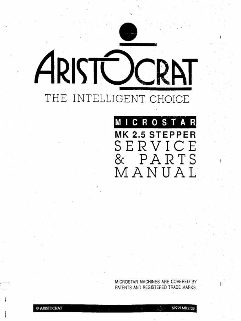 Aristocrat Slot Machine Manual (MK 2.5 Stepper) | PDF