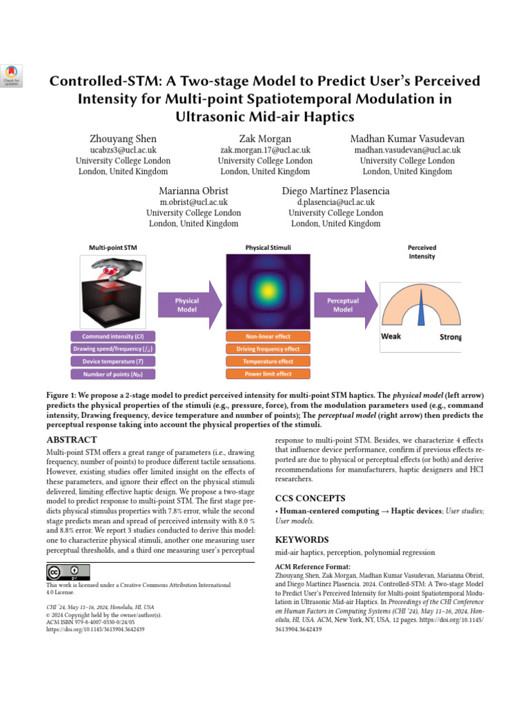 Controlled-STM: A Two-Stage Model To Predict User's Perceived Intensity ...