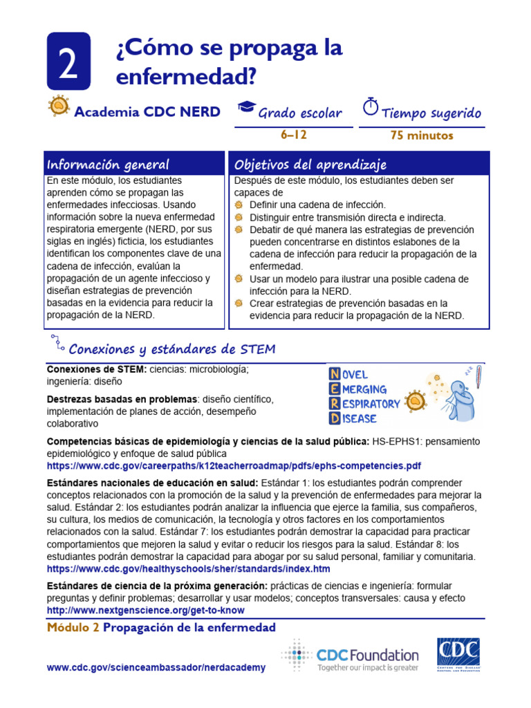 Module 2 Disease Spread Lesson Plan Spanish | PDF